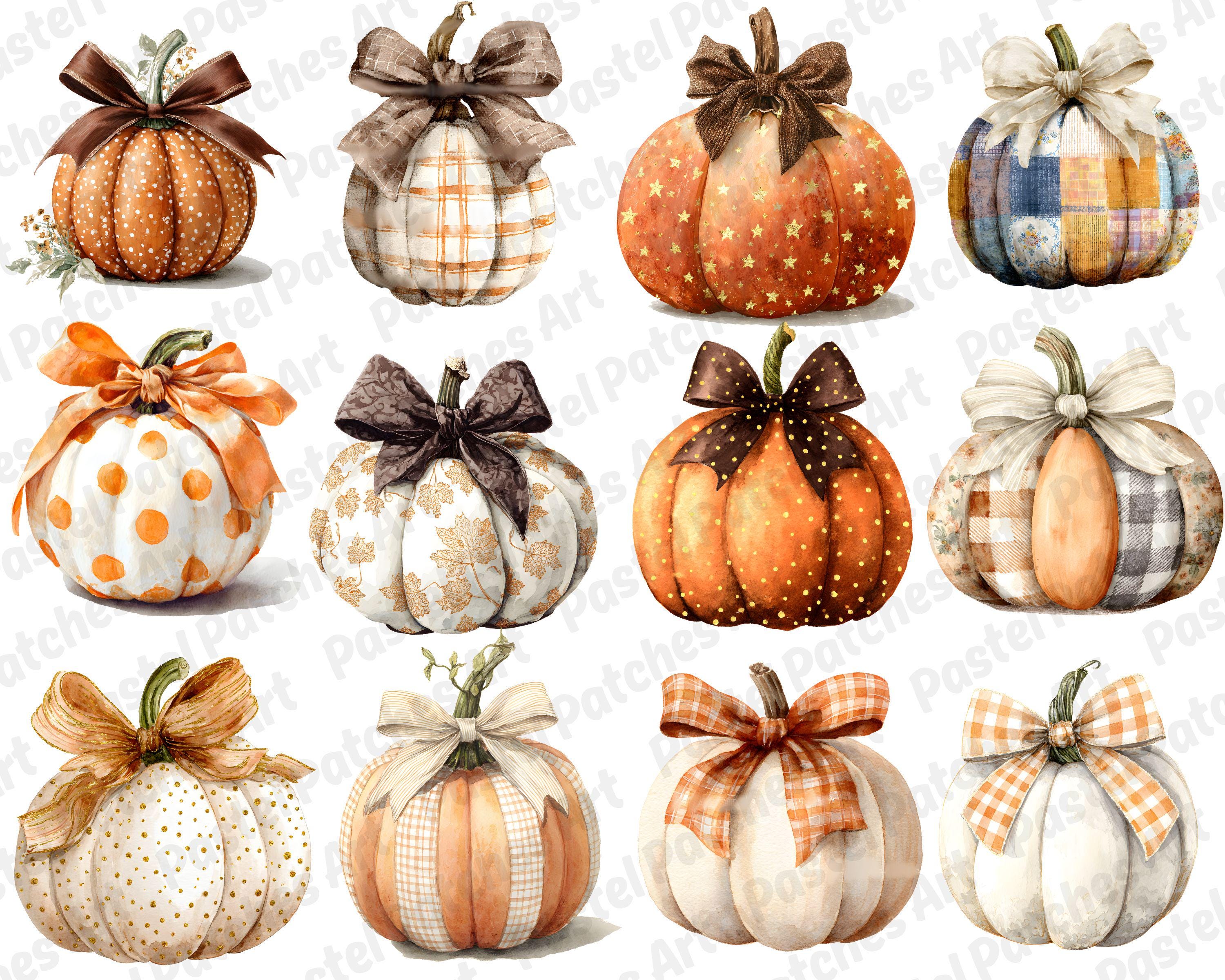 Pumpkin Clipart Bundle, Watercolor Fall PNG, Autumn Sublimation for ...