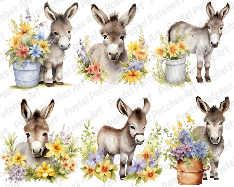 Donkey Clipart Collection | Cute & Funny Donkey Designs for Crafts ...