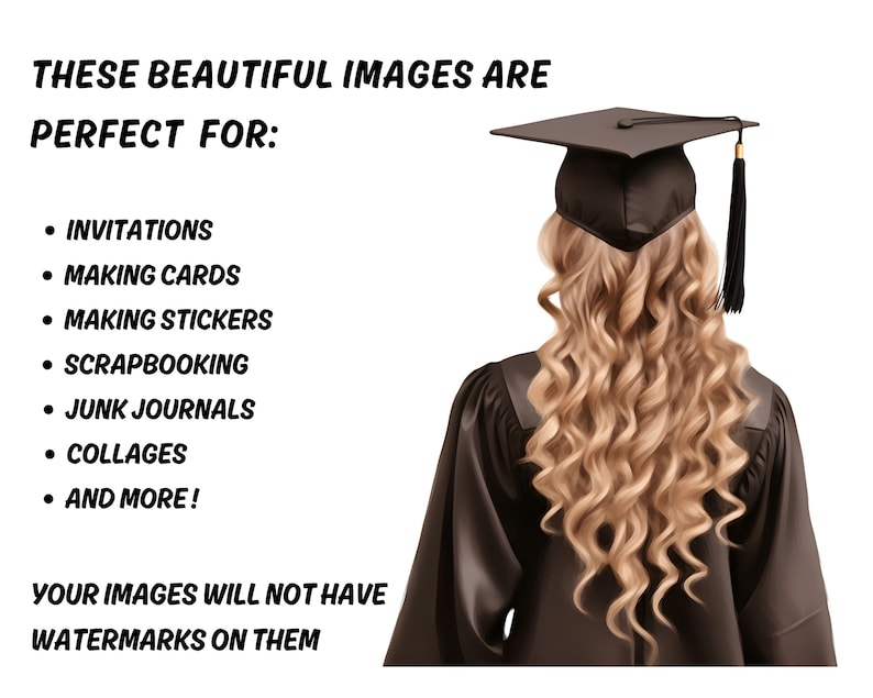 Watercolor Graduation Clipart PNG | Graduation Cap & Diploma Art Bundle ...