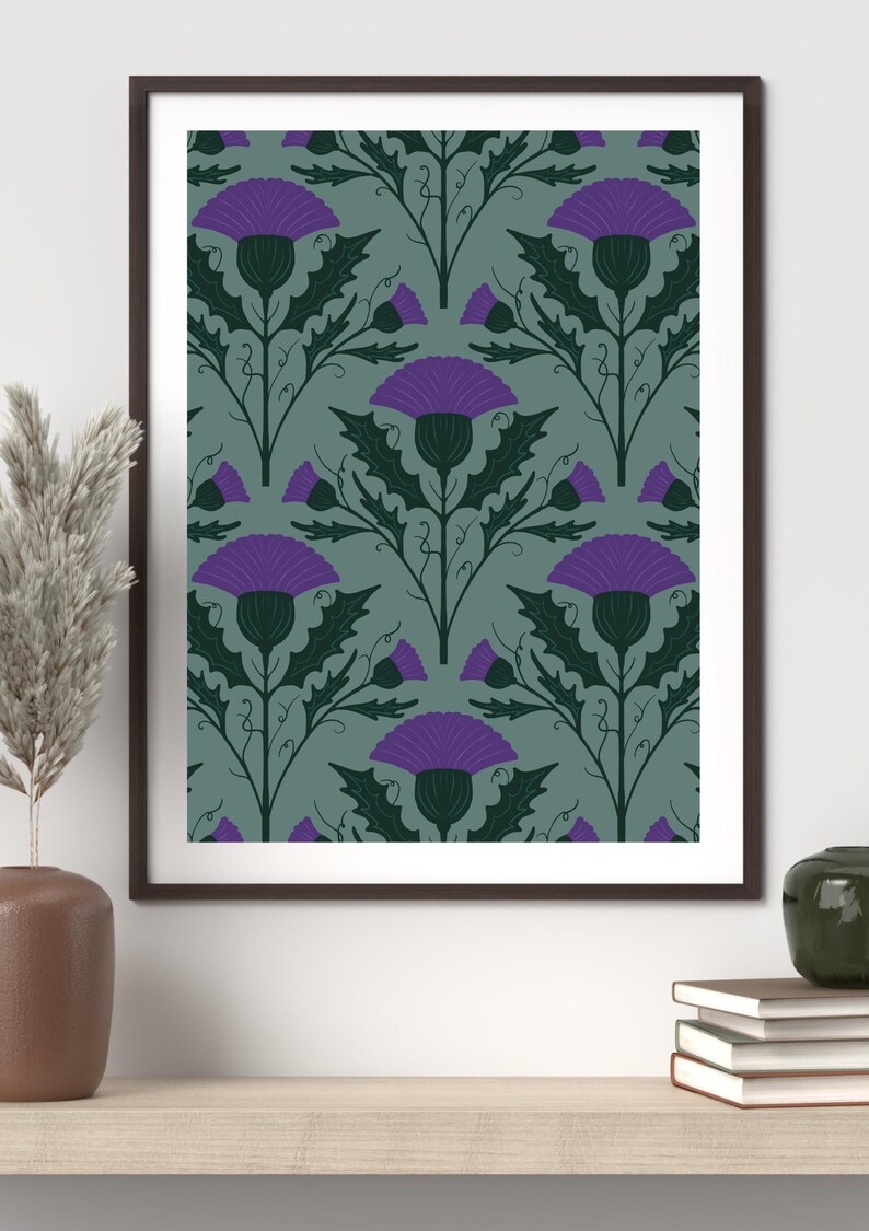 Scottish Thistle Seamless Repeat Pattern for Sublimation, Digital ...