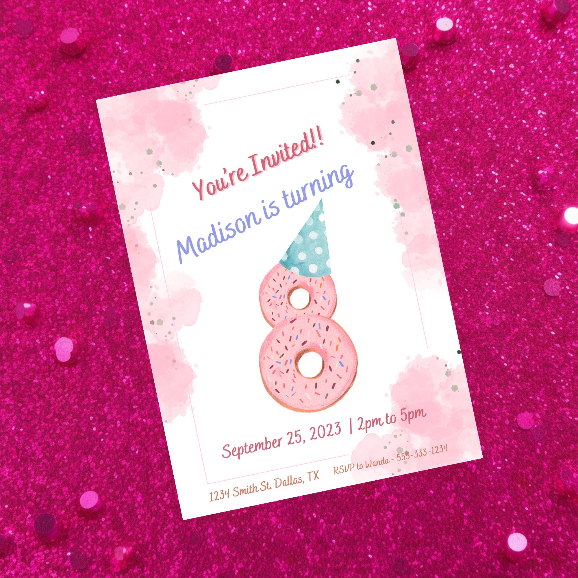 8th Birthday Party Invitation Eighth Birthday Invitation - Etsy