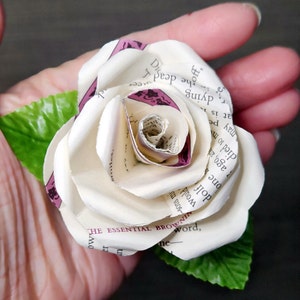 Bouquet One Dozen Book Page Roses From Poems, Handcrafted Paper Flowers ...