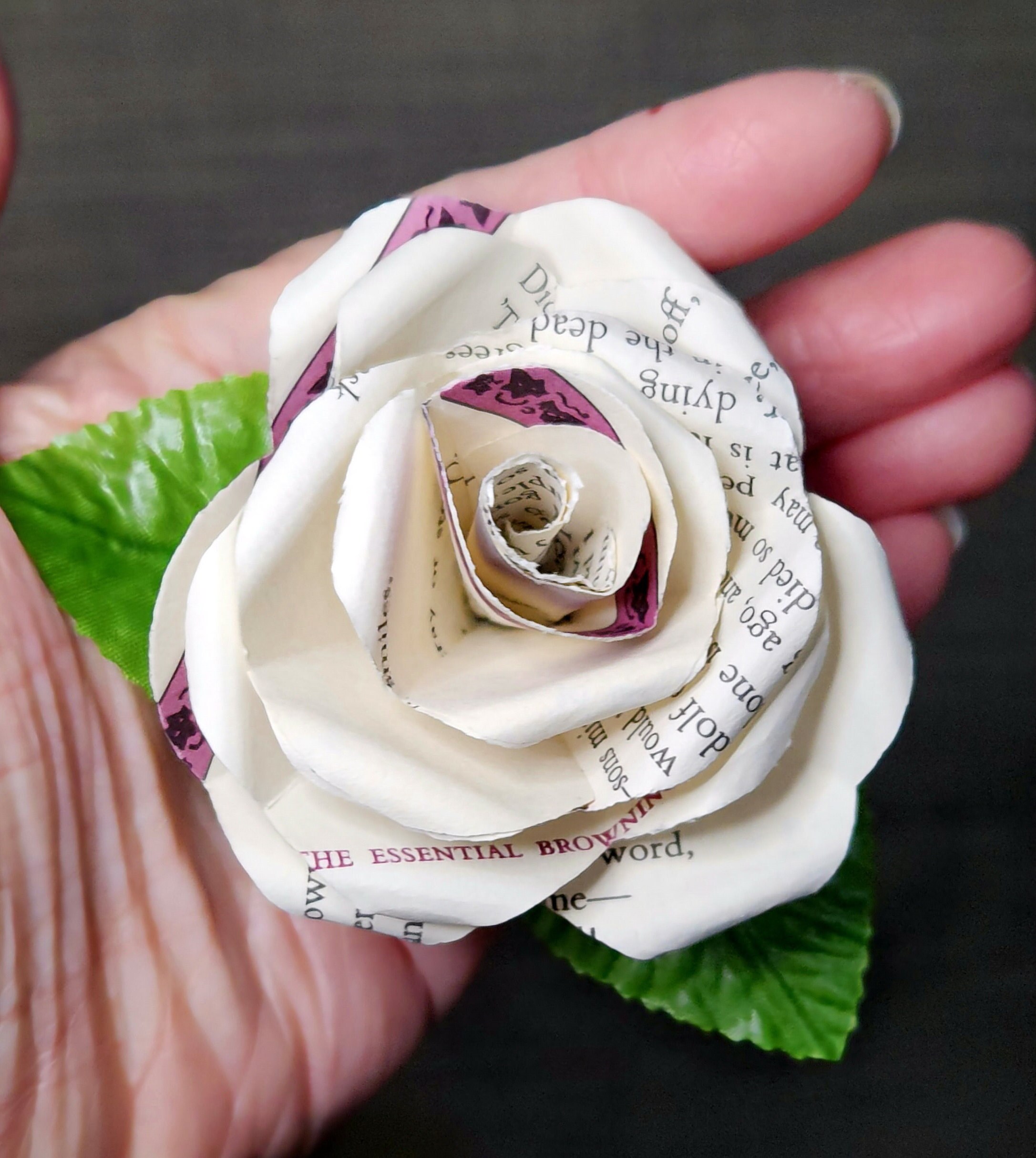 Bouquet One Dozen Book Page Roses From Poems, Handcrafted Paper Flowers ...
