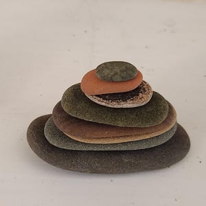 Oval Mini Rock Cairns, 24 Long Thin Smooth Oval Stones to Stack, Mix ...