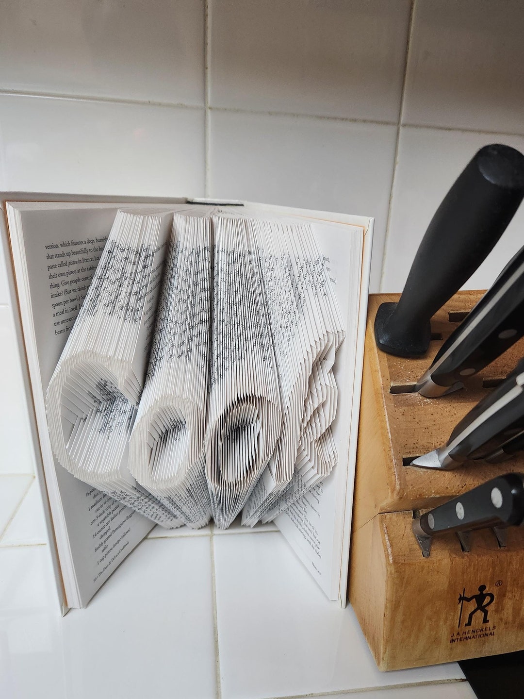 Folded Book Art Upcycled Dean and Deluca Cookbook Says Cook in Script ...