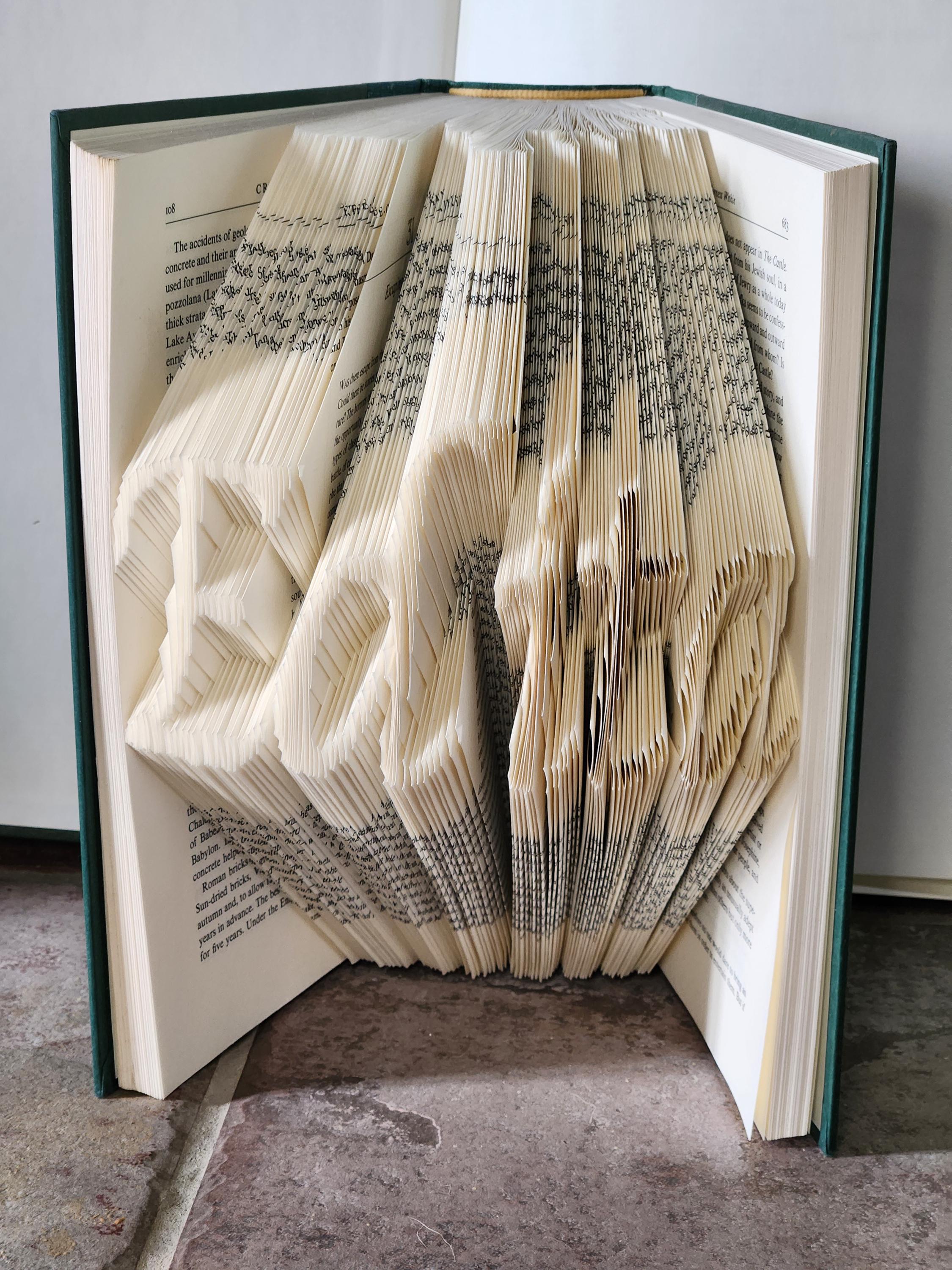 Custom Folded Book Art: Personalized Name Gift, Bookshelf Decor - Etsy