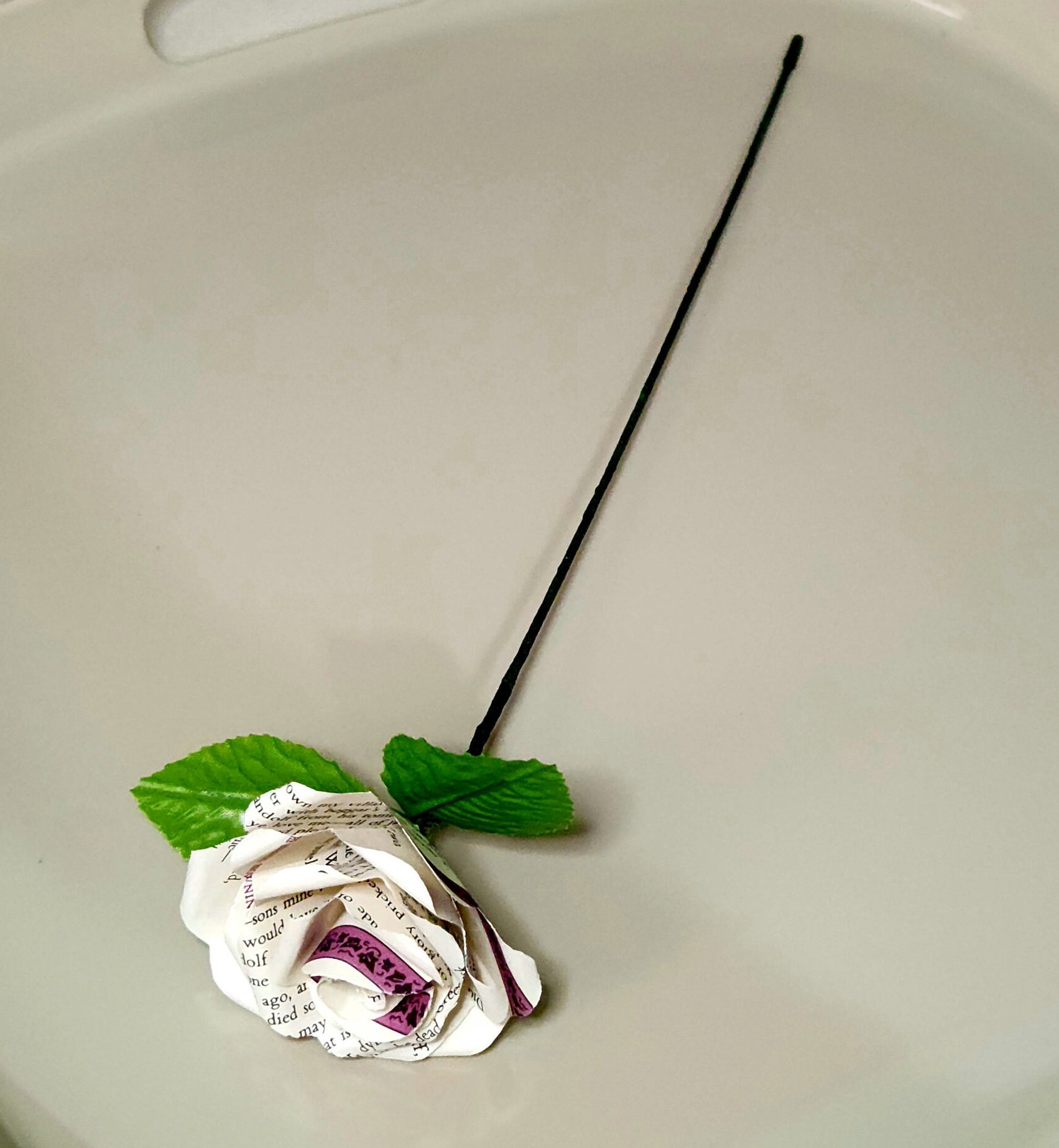 Bouquet One Dozen Book Page Roses From Poems, Handcrafted Paper Flowers ...