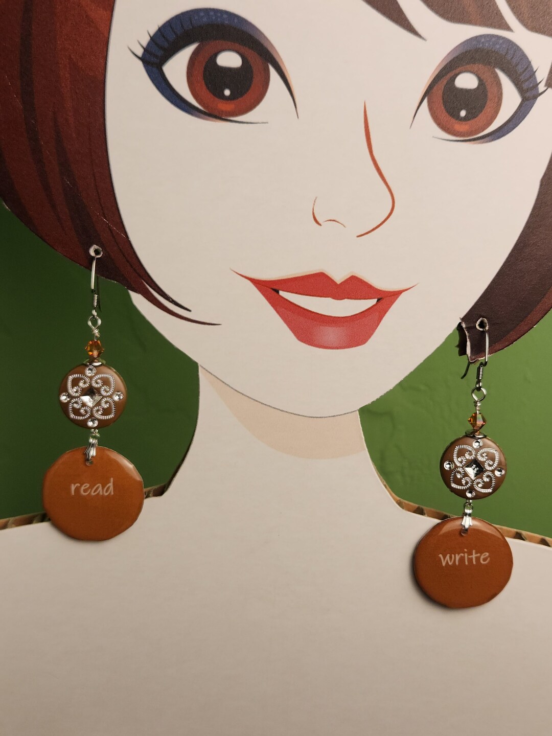 Elegant Coordinating Read and Write Earrings for Writer Author in ...