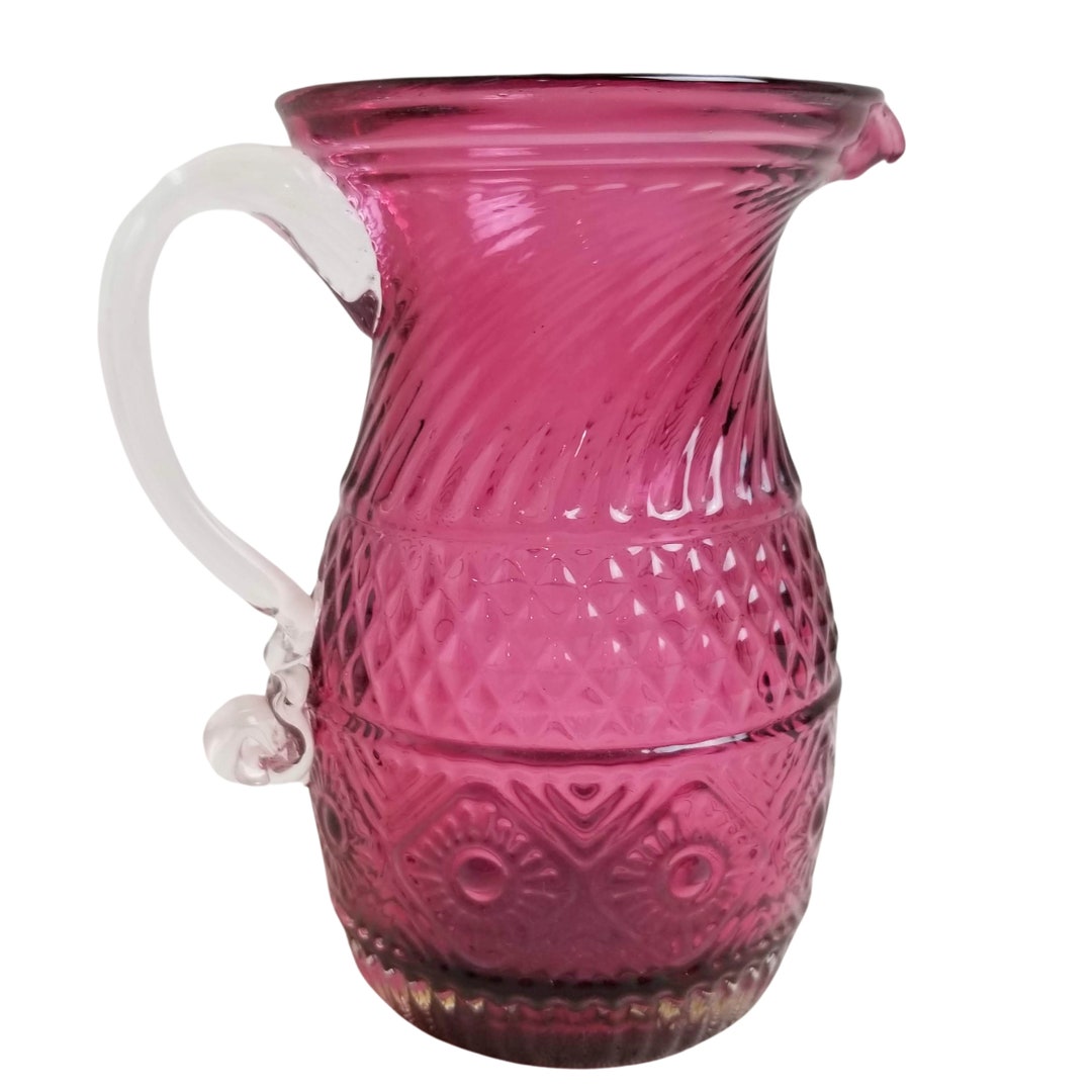 Vintage Pilgrim Glass Hand Blown Cranberry Cream Pitcher - Etsy
