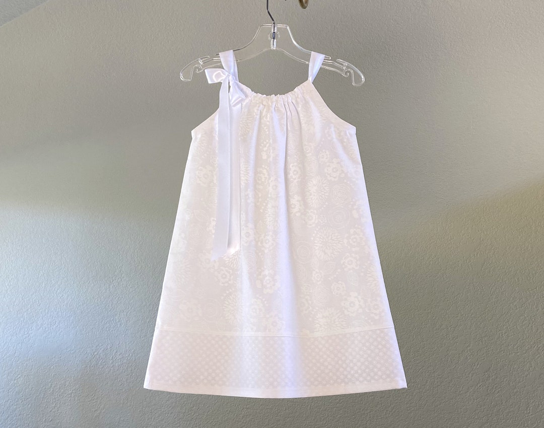 Girls White Summer Dress, Perfect Beach Dress Pullover Sun Dress With ...