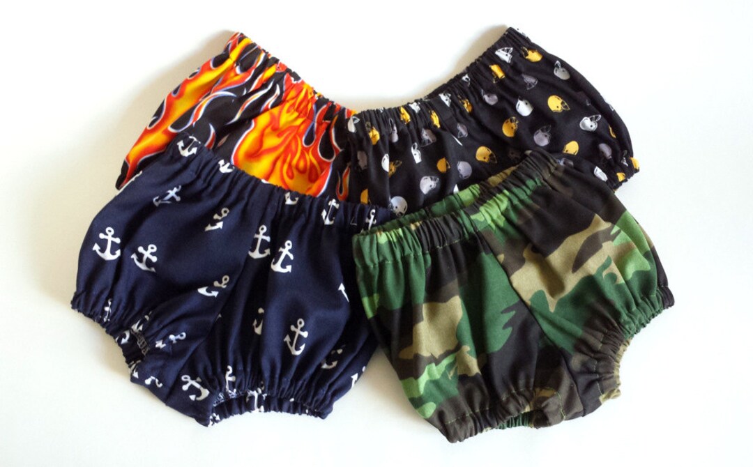 Baby Bloomers With Anchors, Camouflage, Flames or Football Helmets ...