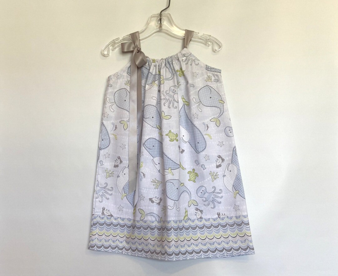 Girls Sea Life Dress With Whales Octopus Turtle and Crab, Girls ...