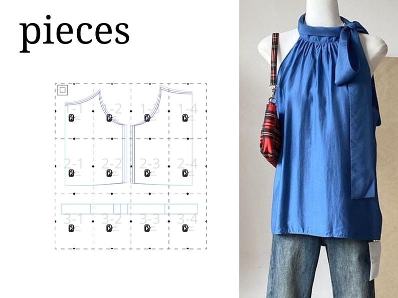 Bow Halter Neck Top Sewing Pattern| PDF A4 | Summer DIY Top | Sizes S–L ...