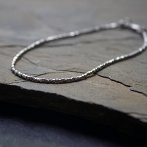 Tiny Silver Beaded Bracelet, Pure Silver Beaded Bracelet, Simple Silver ...