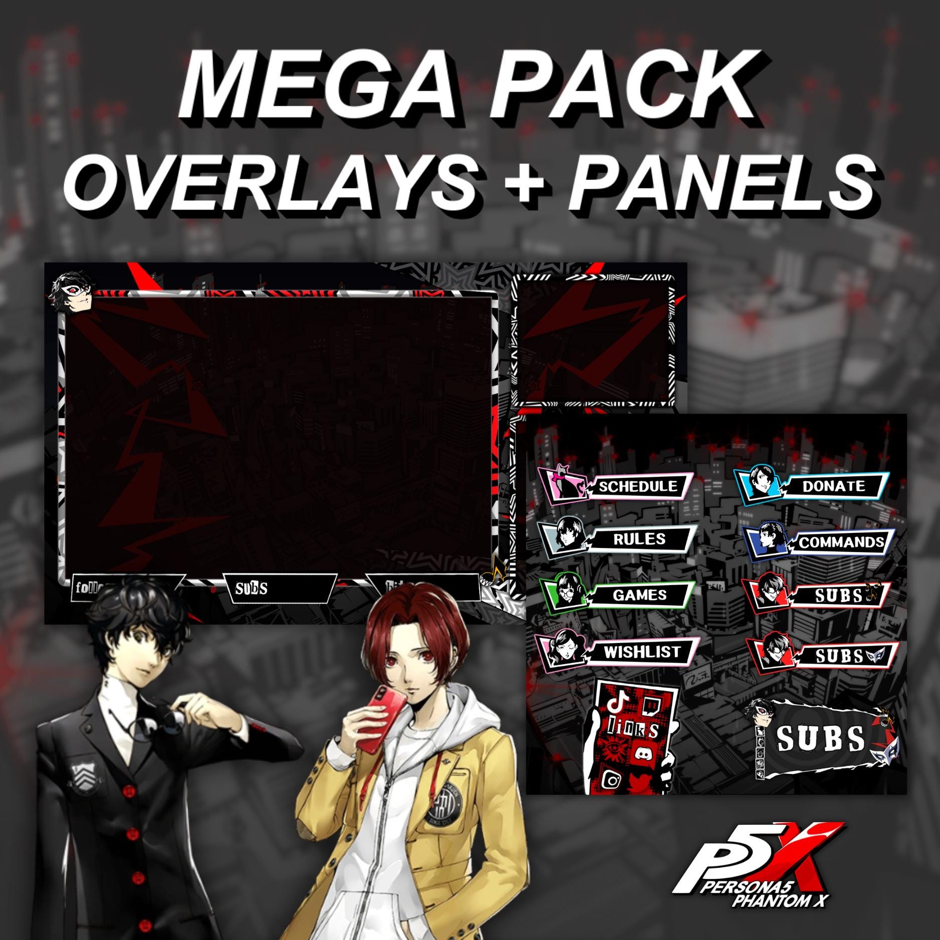 Persona 5 Twitch Pack: Panels + Overlays | (ES/EN) - Etsy