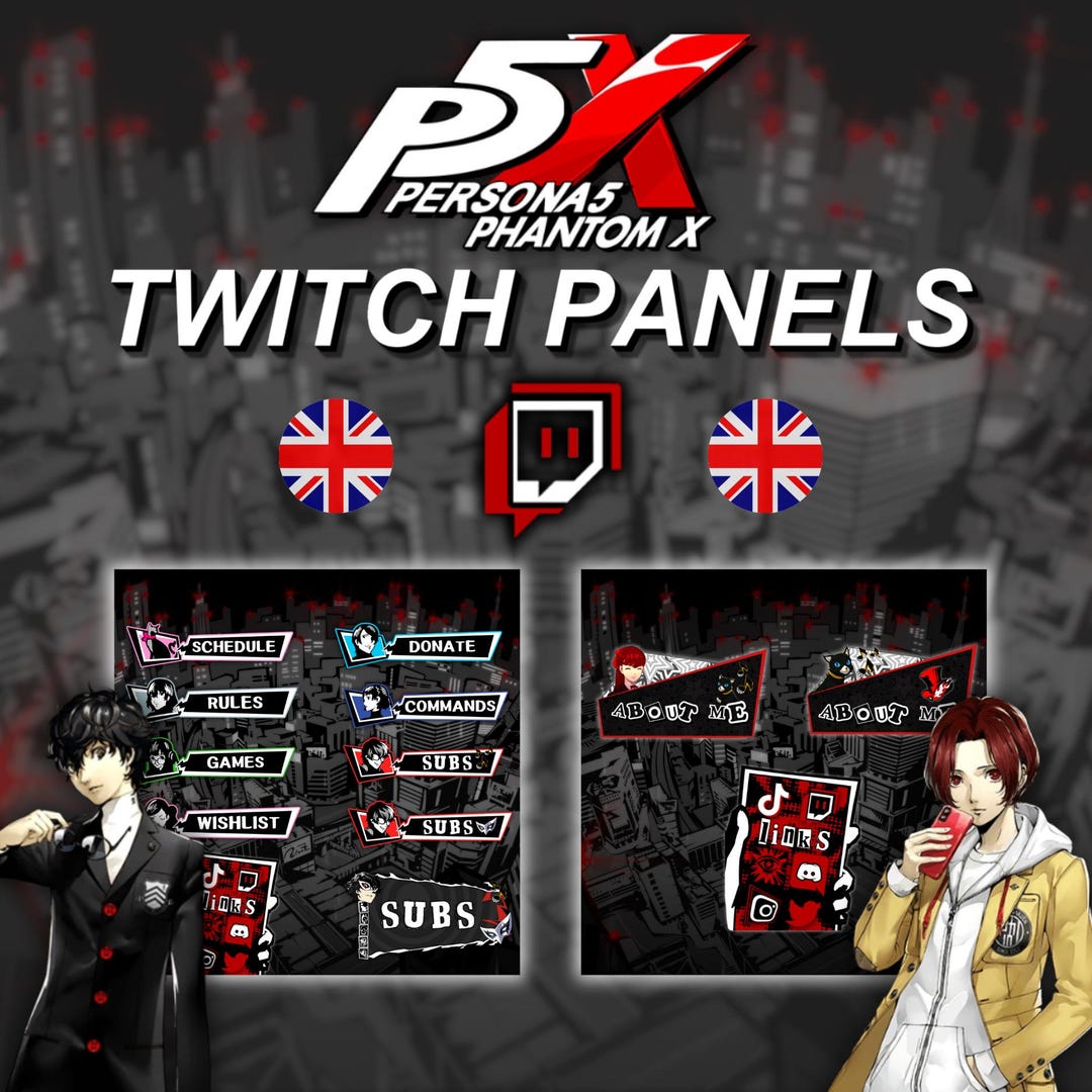 Persona 5 Custom Twitch Panels (EN) - Etsy