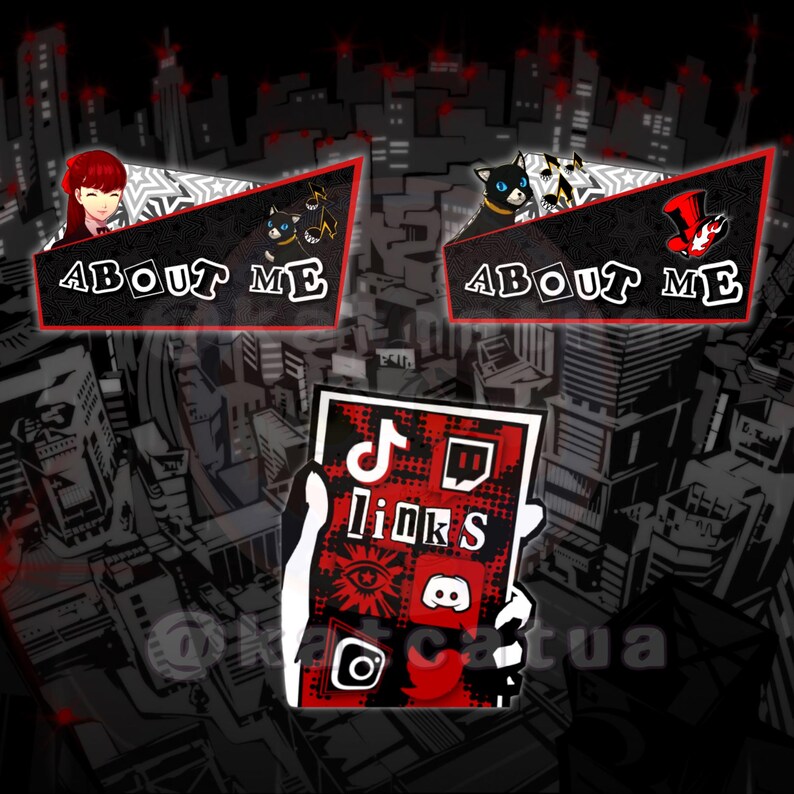 Persona 5 Custom Twitch Panels (EN) - Etsy