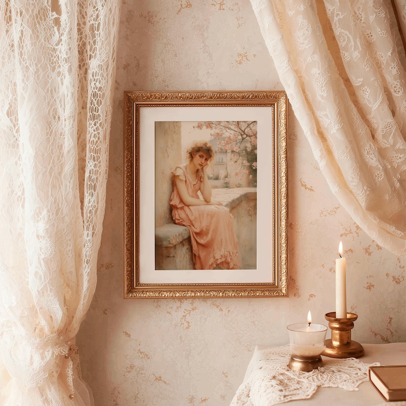 Coquette Wall Art • Victorian Portrait Print • Light Academia Poster - Etsy