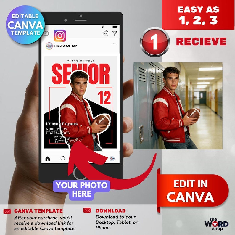 Senior Sports Magazine Canva Template | Player Spotlight | Game Day ...