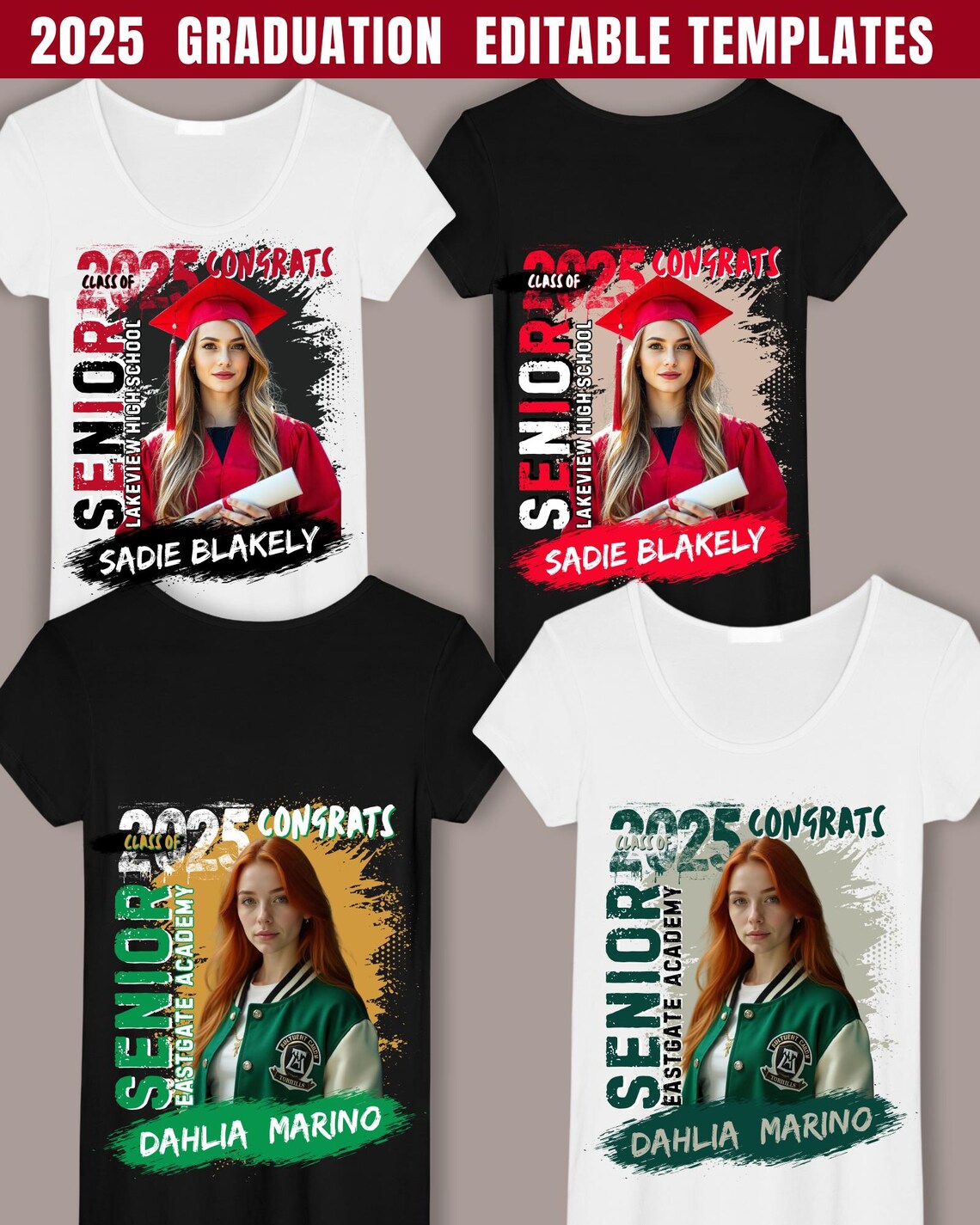 Senior Graduation Canva Template Class of 2025 Printable Poster Edit ...