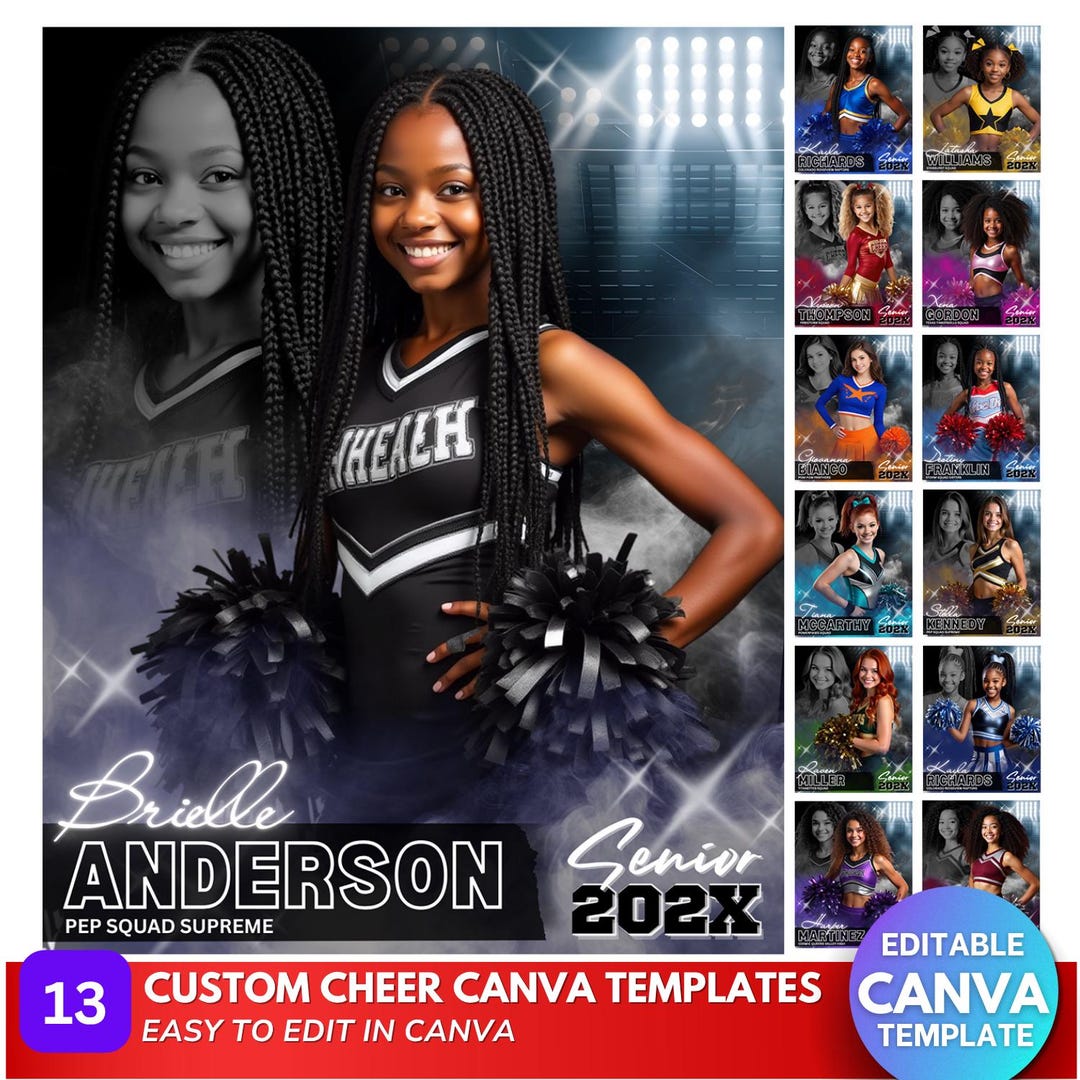 Cheerleader Senior Night Poster Templates | Custom Team Gift (canva ...