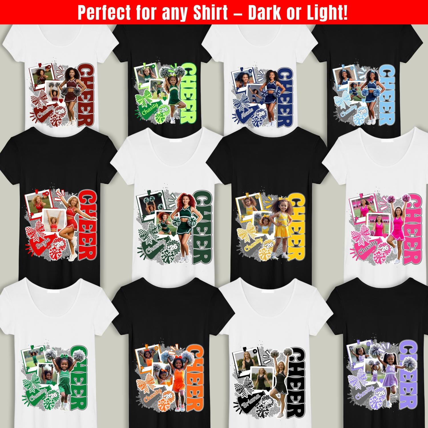 Editable Cheer Canva Template | Custom Cheer Shirt Design | Cheer Team ...