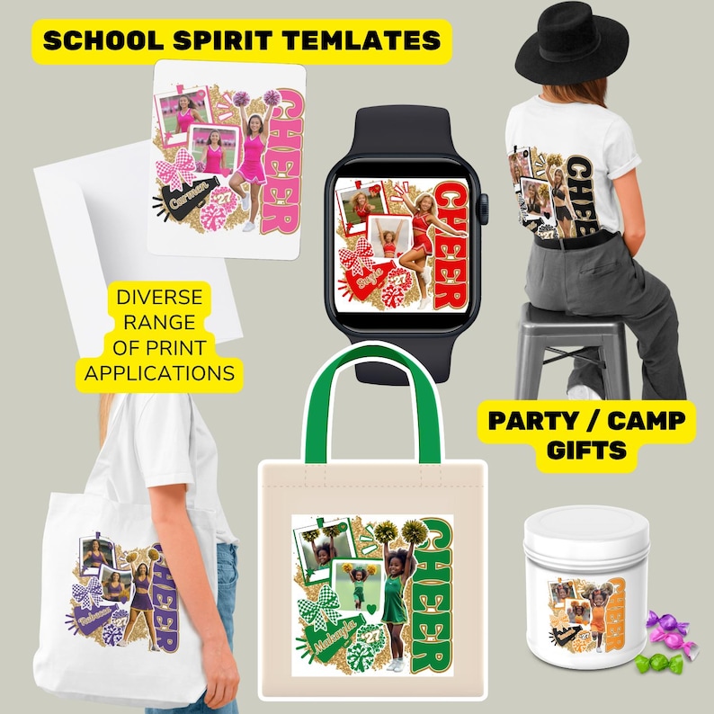 Editable Cheer Shirt Canva Template | Custom Spirit Wear Design ...