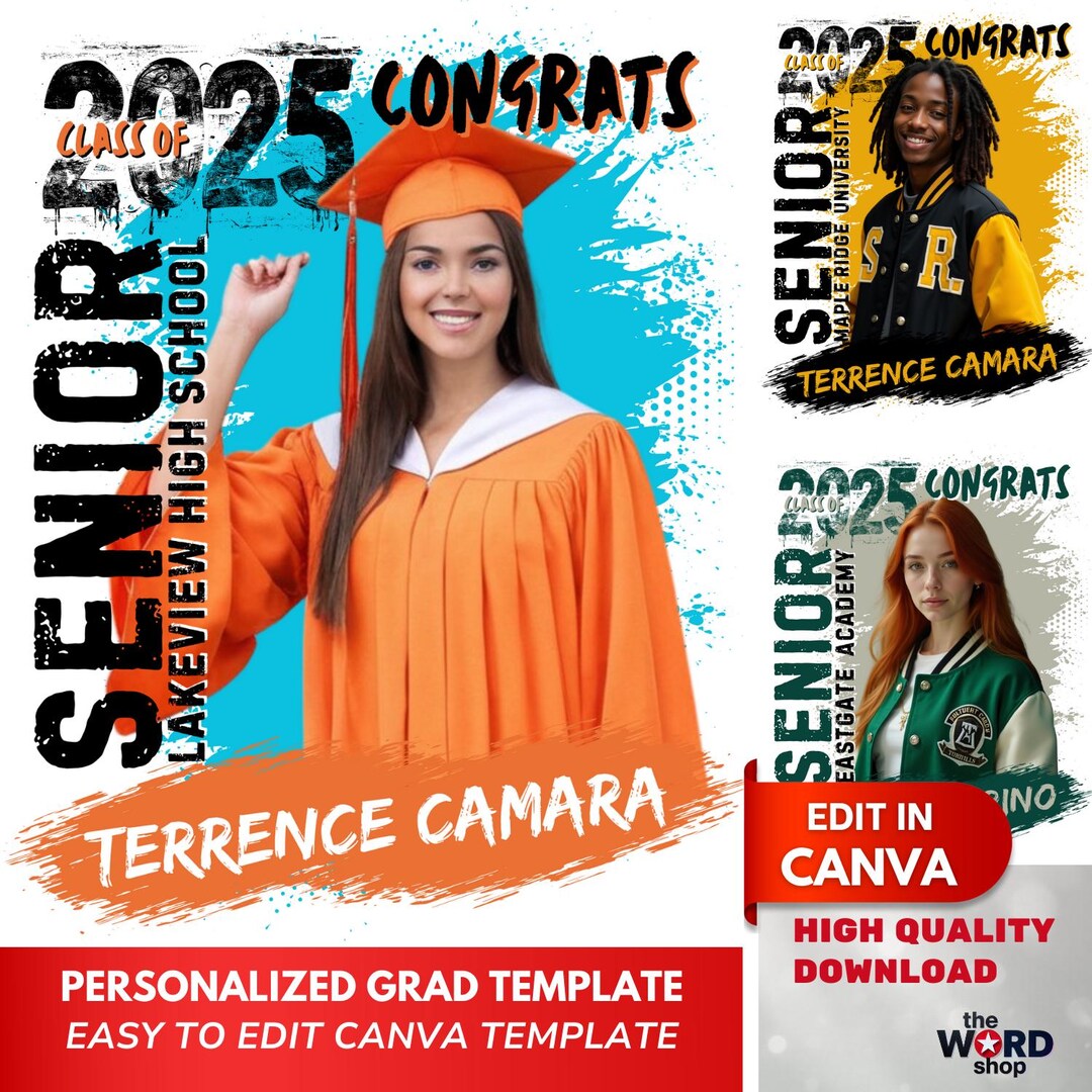 2025 Senior Grad Canva Template Design Printable Poster Edit in Canva ...