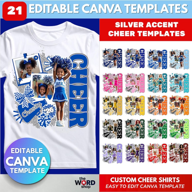 Editable Cheer Canva Template | Custom Cheer Shirt Design | Cheer Team ...