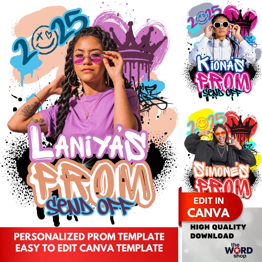 Prom Send off Canva Template Digital T-shirt & Poster Design Prom Queen ...