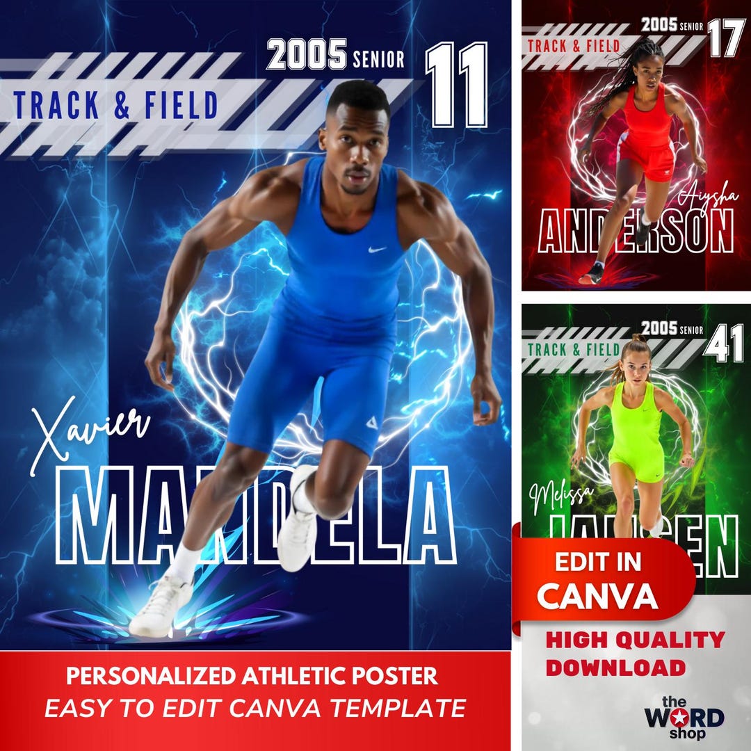 Track Field Canva Template Poster Track Field Template Design 16x20 ...