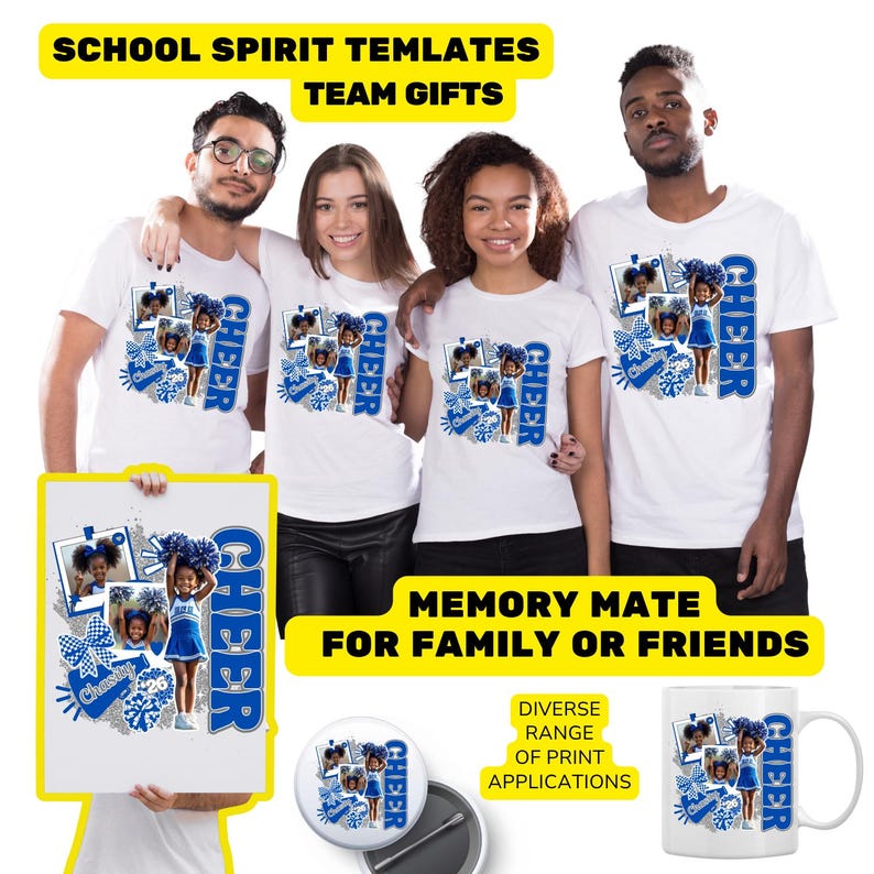 Editable Cheer Shirt Canva Template | Custom Cheerleader Name & Photo ...