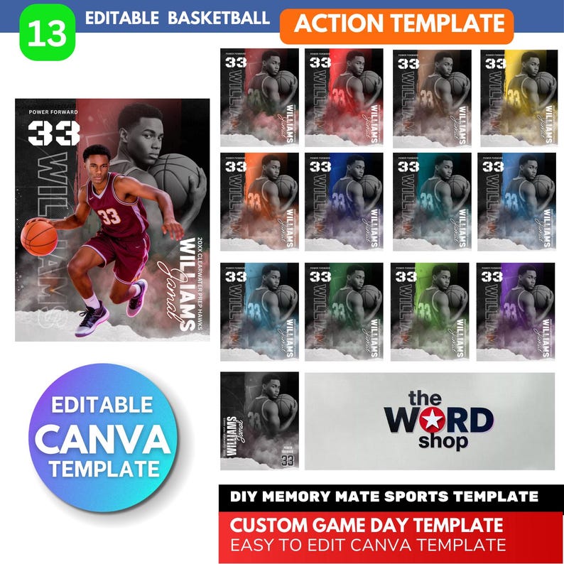 Custom Basketball Team Poster Template, 16x20 (canva Editable, Digital ...