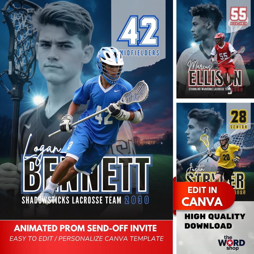 Senior Night Lacrosse Banner Template Editable 16x20 Canva Design ...