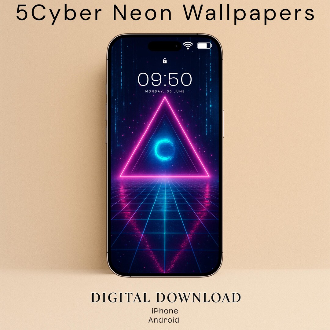 Cyber Neon Glow Wallpapers – 5 Futuristic Lock Screens for iPhone ...