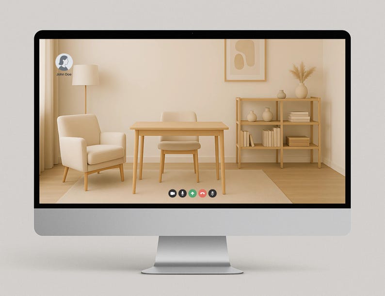 Therapist Office Zoom Backgrounds - 5 Calming Virtual Backdrops for ...