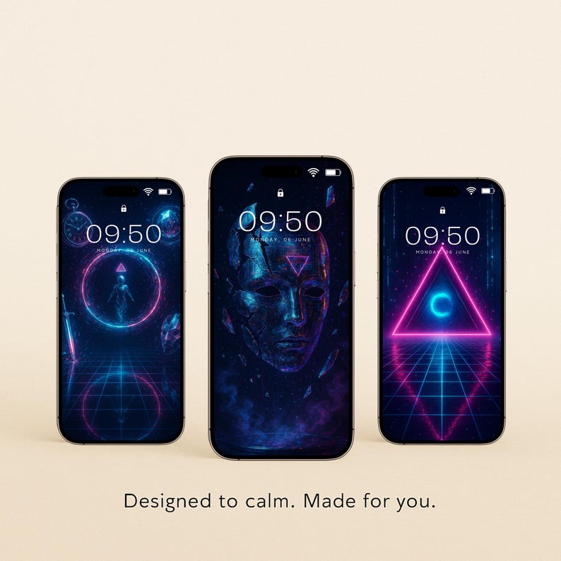 Cyber Neon Glow Wallpapers – 5 Futuristic Lock Screens for iPhone ...