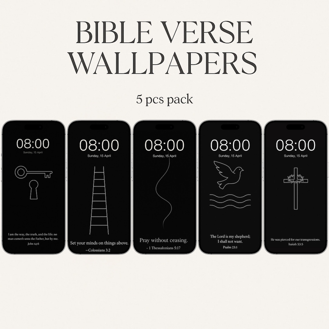 Christian iPhone Wallpaper Set – Minimal Bible Verse Lock Screens (dark ...