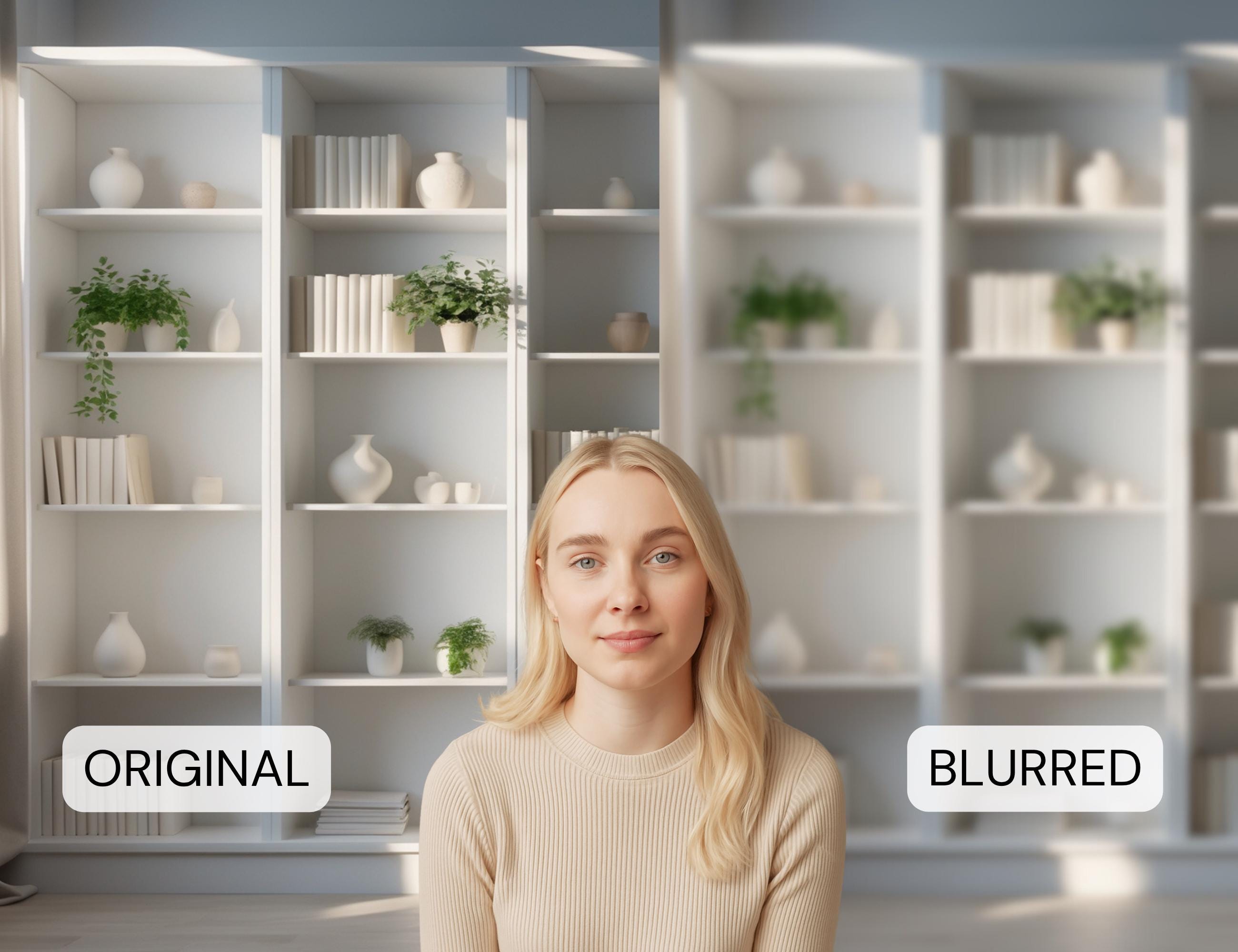 Neutral Zoom Background – Clean Office, Therapy & Bookshelf Scene ...