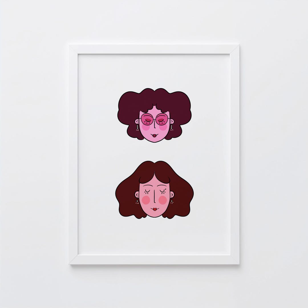 Empowered Women Printable, Feminine Line Art, Digital Portrait, Female ...