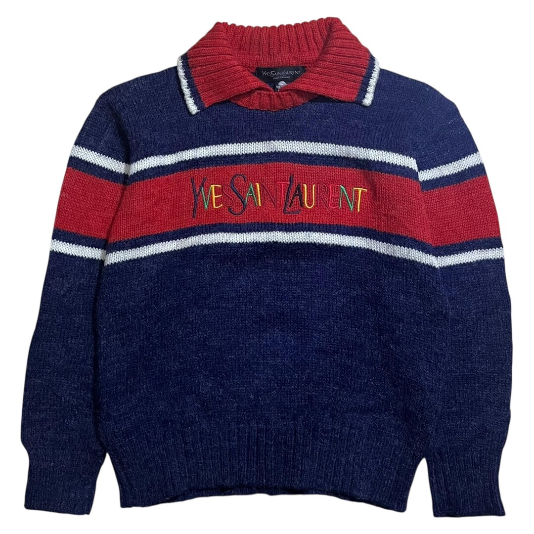 Vintage Yves Saint Laurent Pour Homme Colorblock Knit Sweaters ...