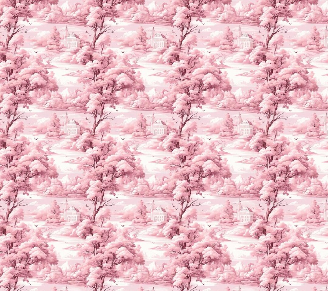 Pastel English Toile Fabric Cotton Fabric DIY Fabric Gift-by Half Yard ...