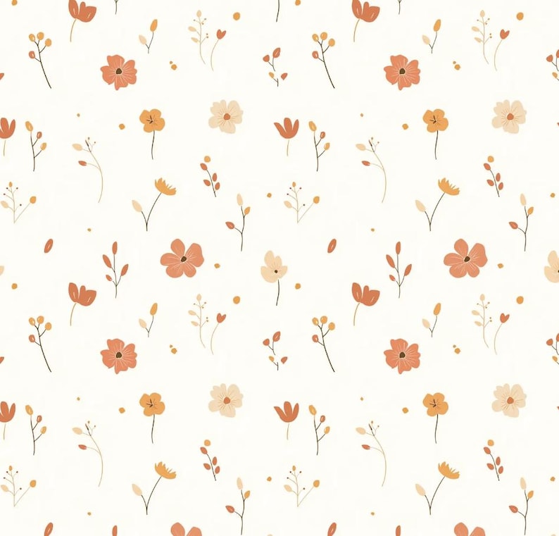 Floral Spring Retro Wildflower Pattern Cotton Fabric Pure Cotton Fabric by the Half Yard - Etsy