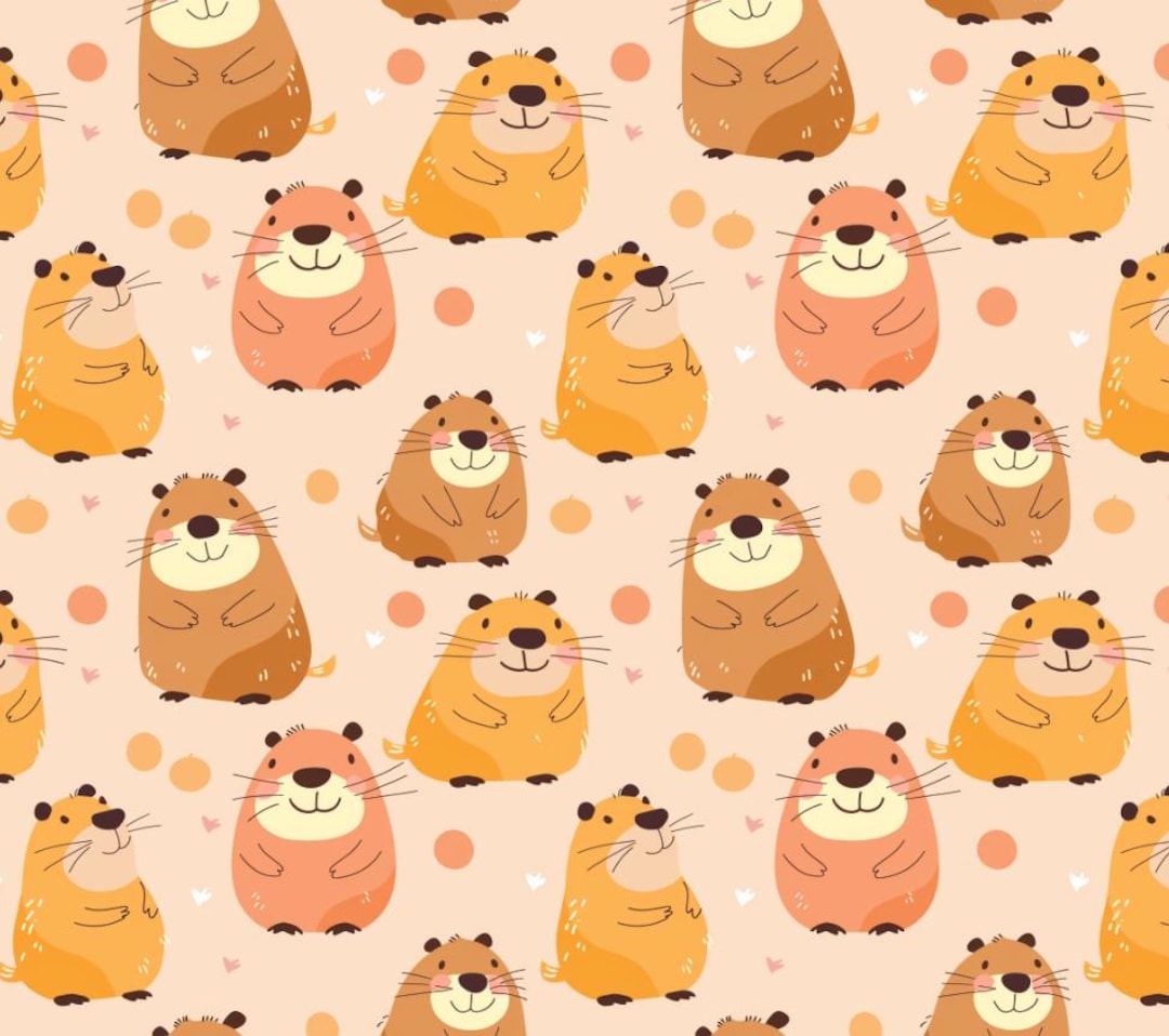 Adorable Capybara Animals Fabric Anime Cartoon Capybara Pattern Cotton ...