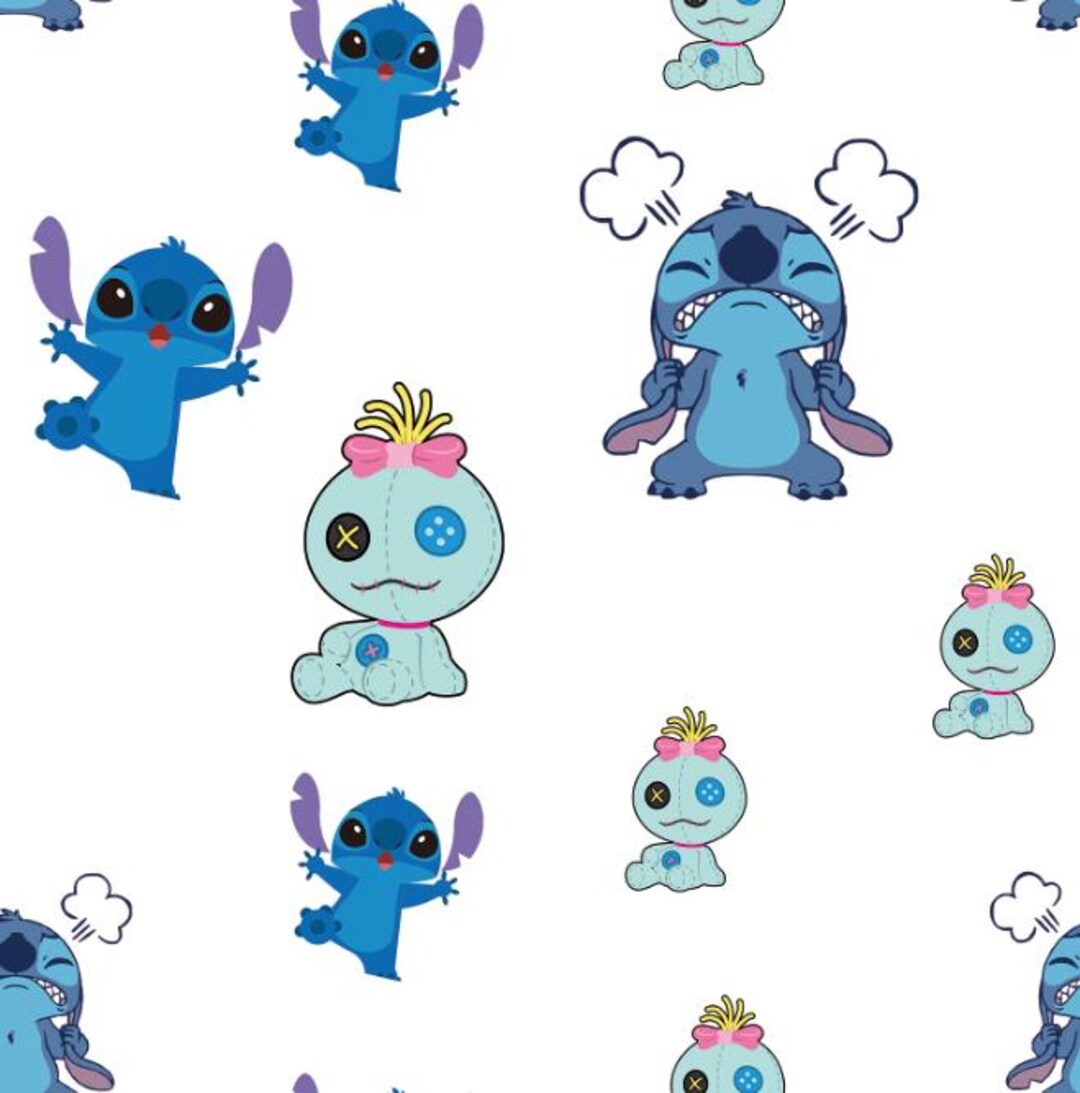 Angry Stitch Lilo Cartoon Pure Cotton Fabric Cotton Fabric DIY Fabric ...