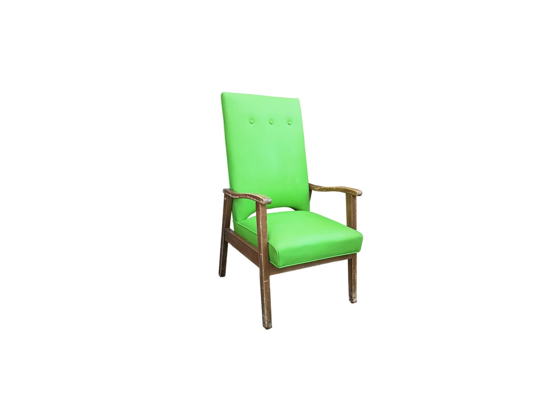 Vintage Lime Green Leather Chair PICK UP ONLY - Etsy
