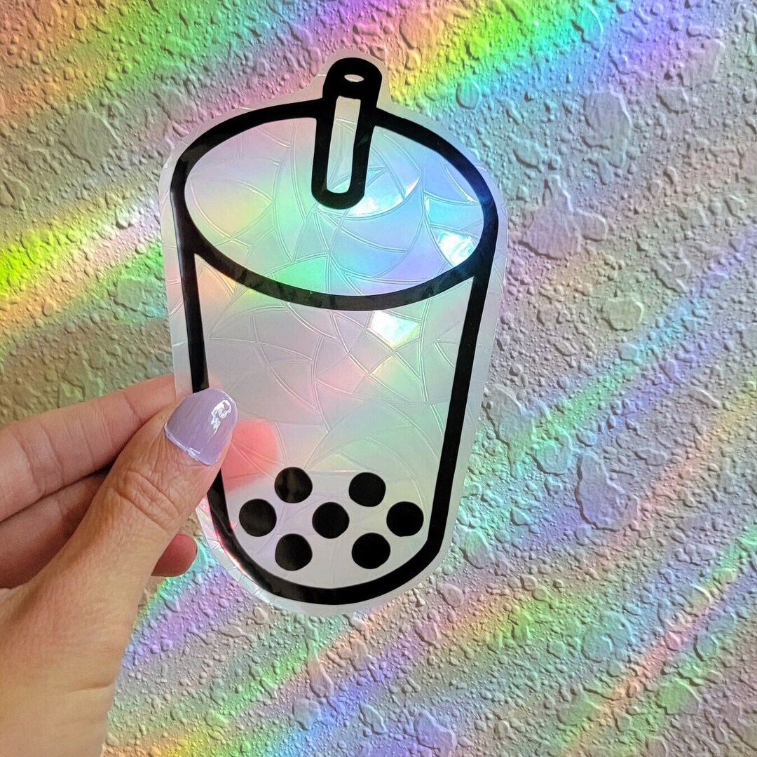 Boba Best-tea Suncatcher // Window Decal, Suncatcher Sticker, Rainbow ...