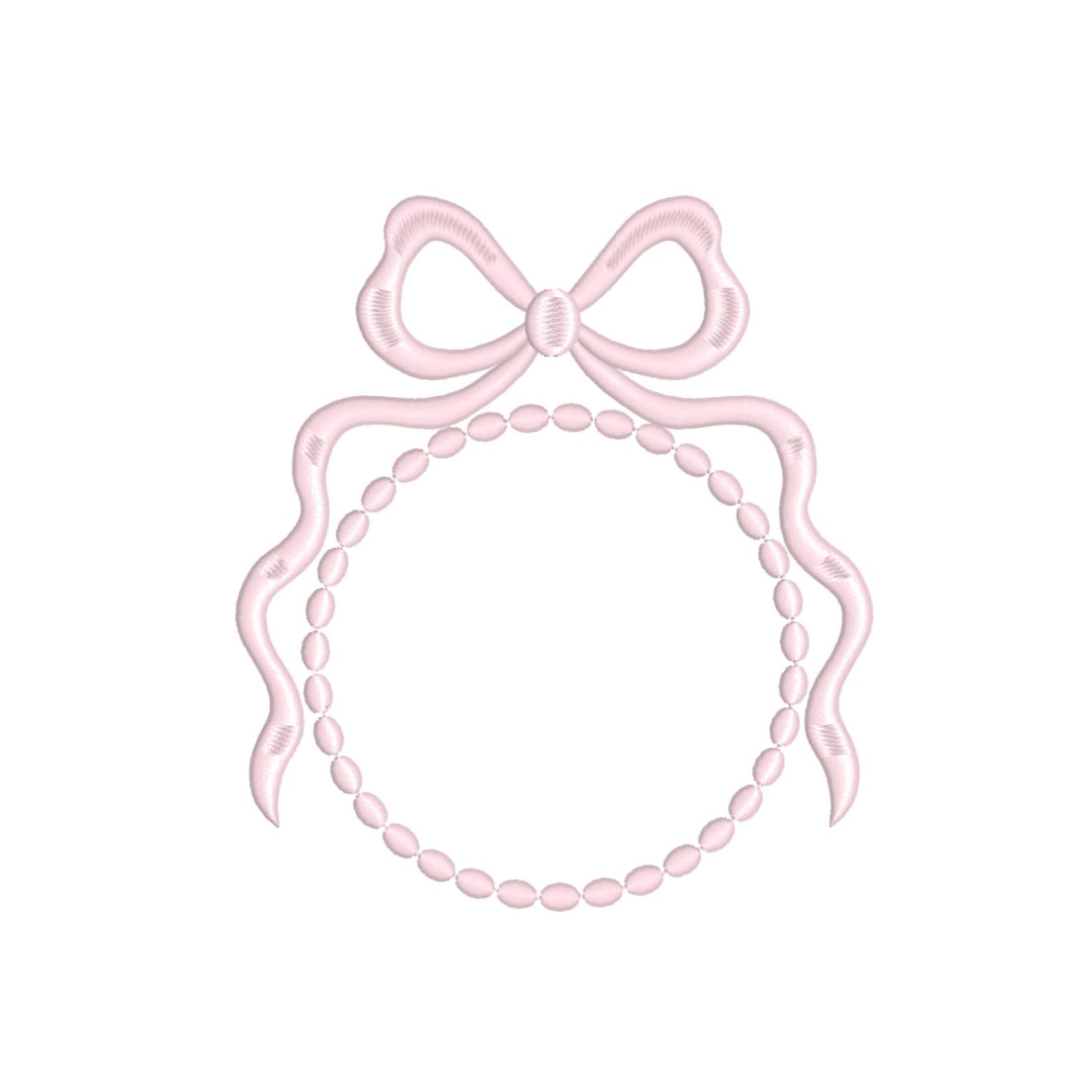 Bow Frame Embroidery Design: Coquette Machine File (digital Download ...