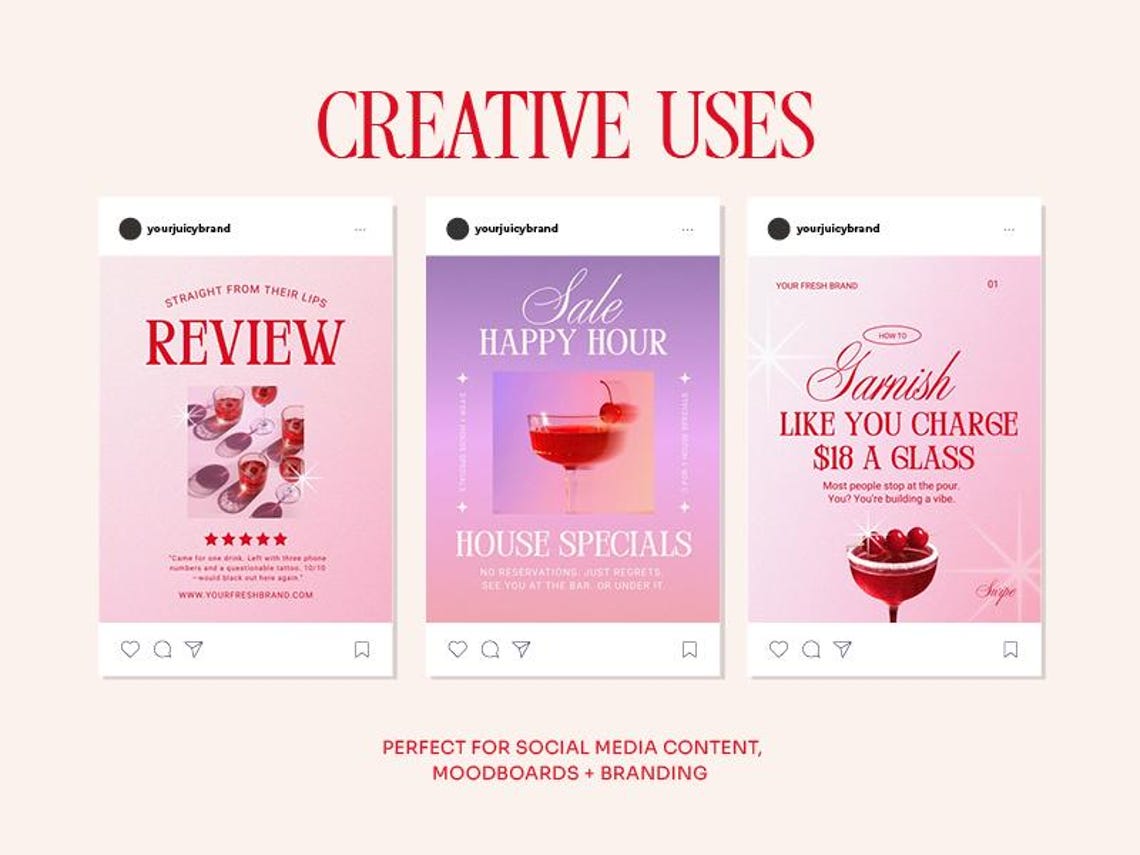 Bold Retro Pop Gradient Backgrounds | Cherry Red Retro Glam for Socials ...
