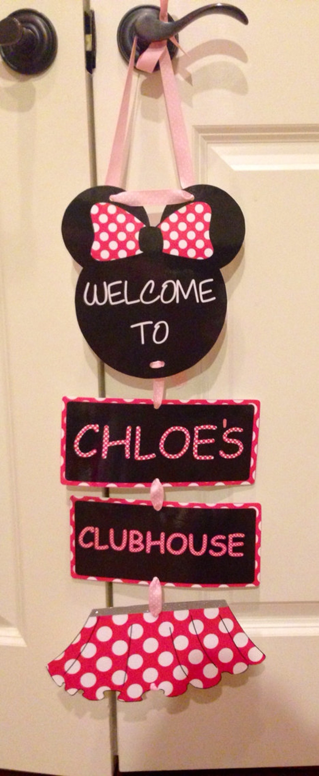 Personalized Minnie Mouse Welcome Sign, Party Decor (PDF Pattern) - Etsy